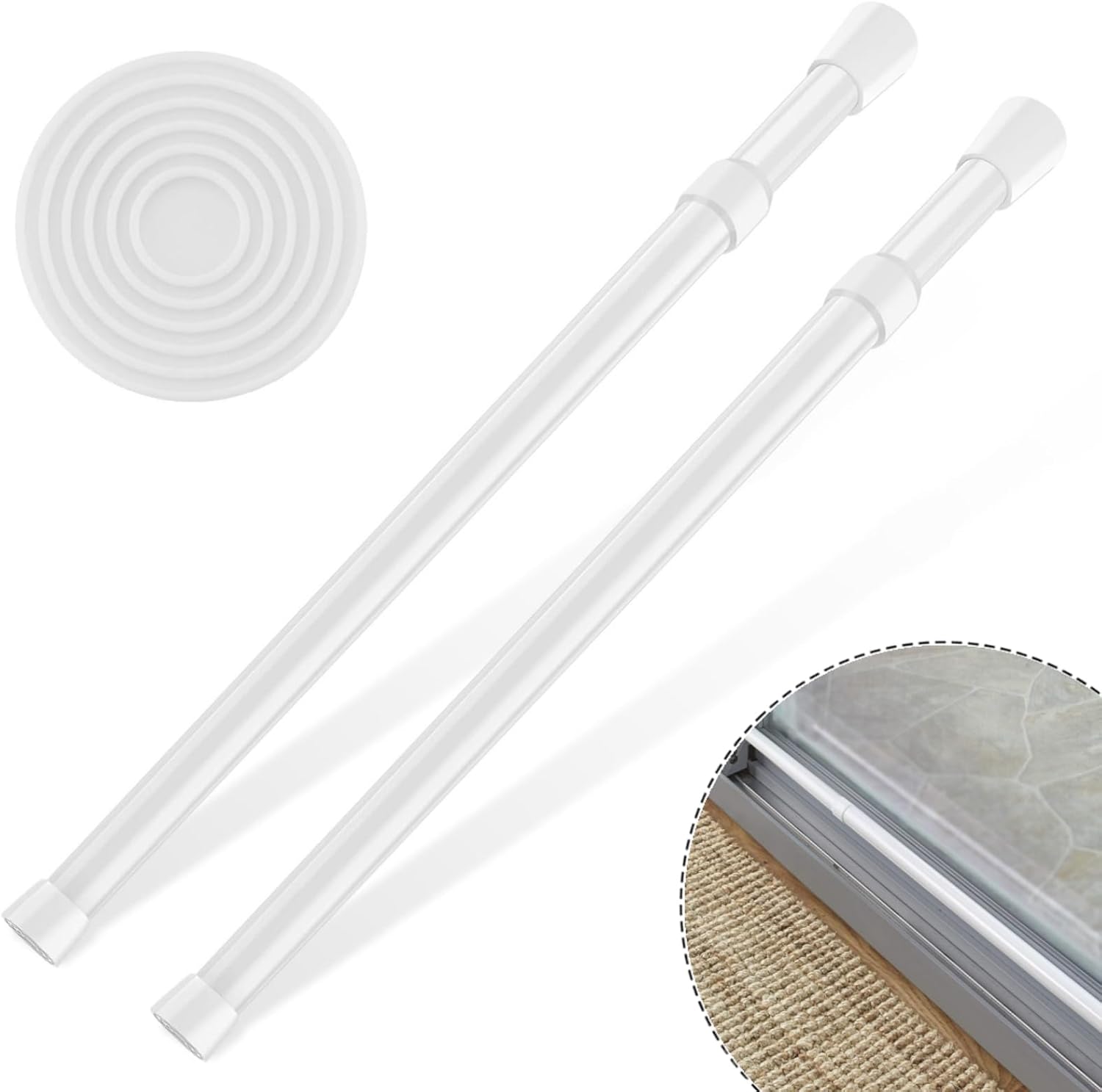 2 Pack Window Security Bars 15.7"-27.5" Adjustable Sliding Glass Door ...