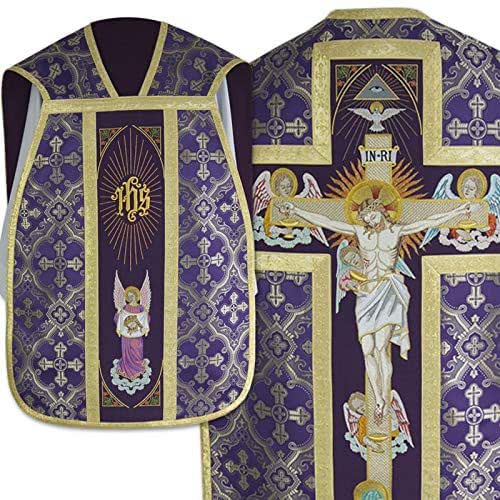 Amazon.com: Roman fiddleback chasuble with a stole, maniple, burse and ...