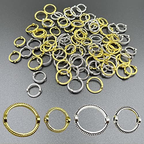 Amazon.com: 100PCS Antiqued Silver Color Metal Crafted Bead Frame for ...