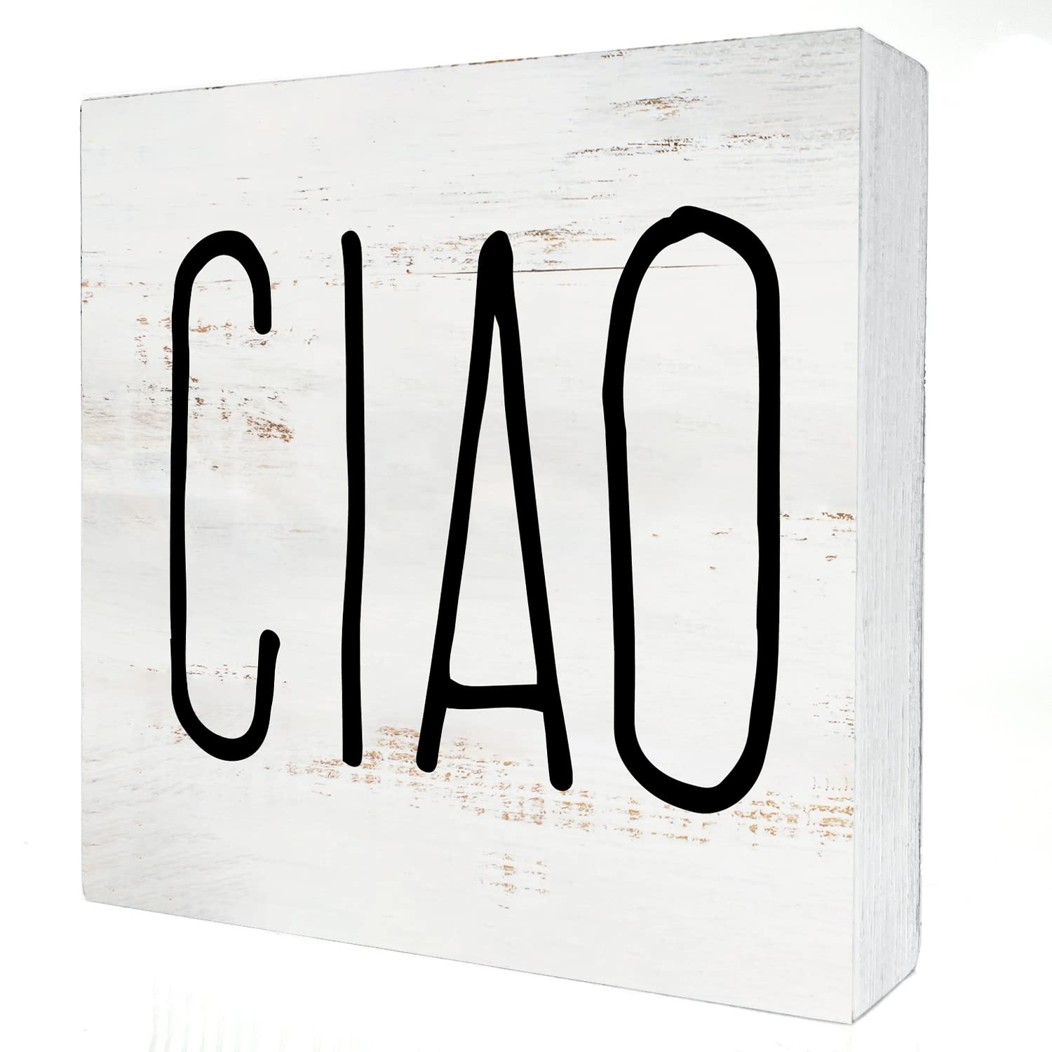 Amazon.com: Ciao Wood Box Sign, Rustic Italian Hello Wooden Box Sign ...