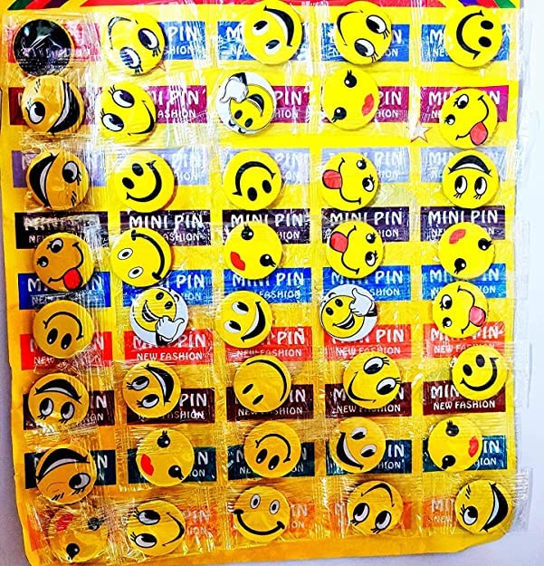 MIMINI Emoji Colourful Expressions Button Pins Badge – 40Pcs : Amazon ...
