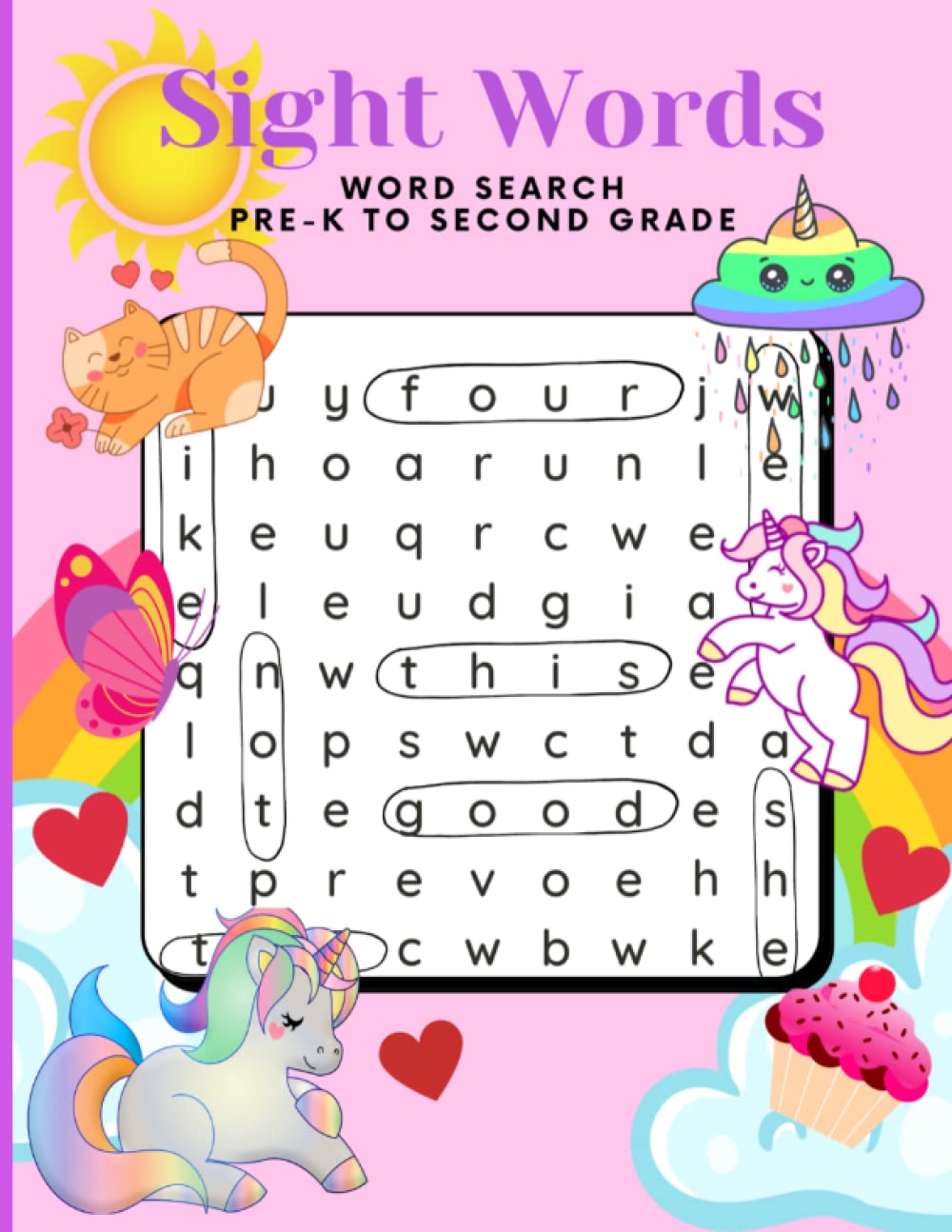 Sight Words Word Search Pre-K to Second Grade: High Frequency Word ...