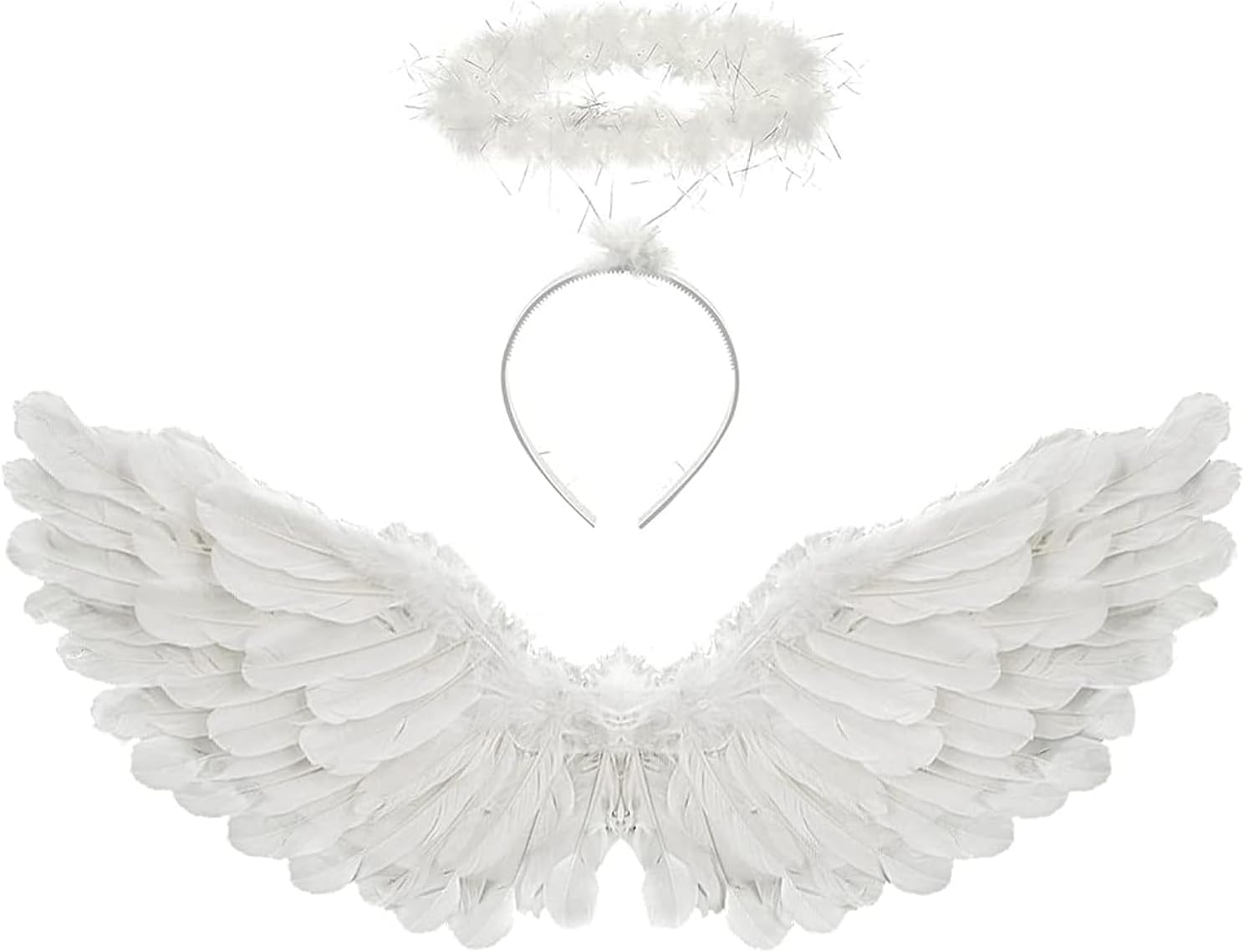 Amazon.com: BohoSM Angel Costume Wings and Halo Adult Angel Costumes ...