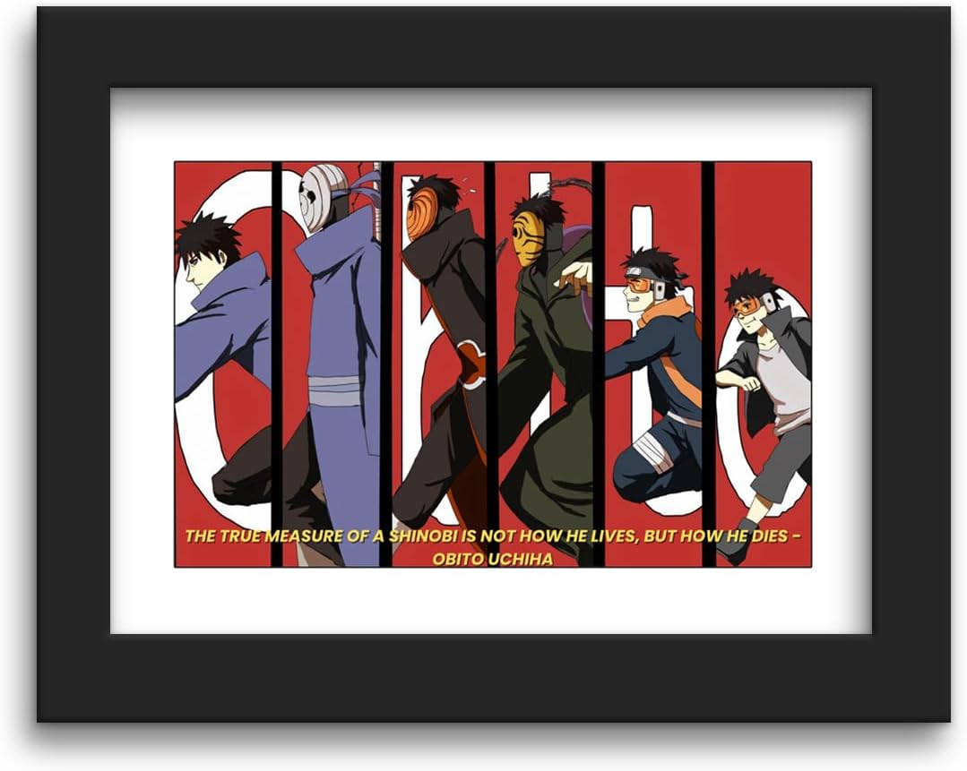 DmcreativityCraft Obito Uchiha Anime Poster with Frame Naruto Framed ...