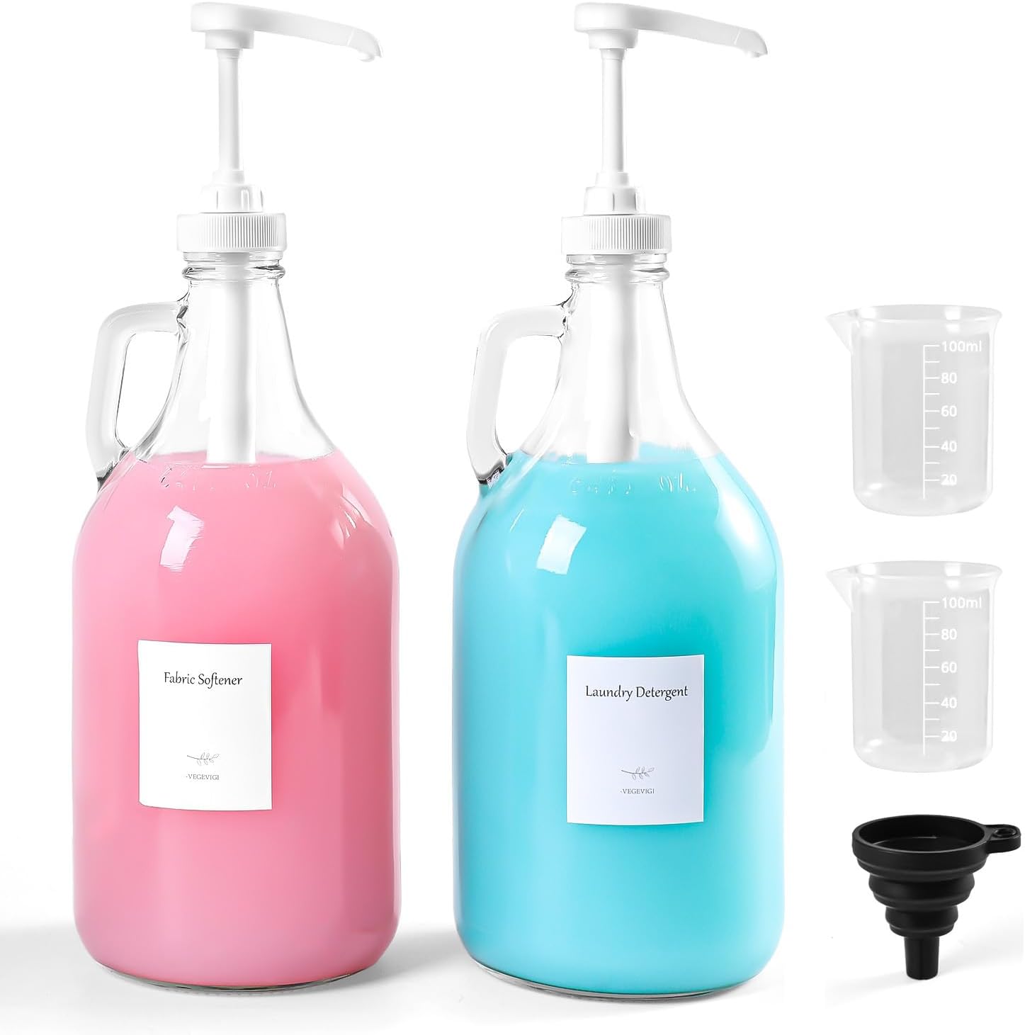 Amazon.com: 64 OZ Laundry Detergent Dispenser BY VEGEVIGI, Glass Liquid ...