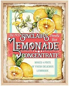 Amazon.com : Retro Lemonade Sign Farmhouse Decor Wall Decor Farm Fresh ...