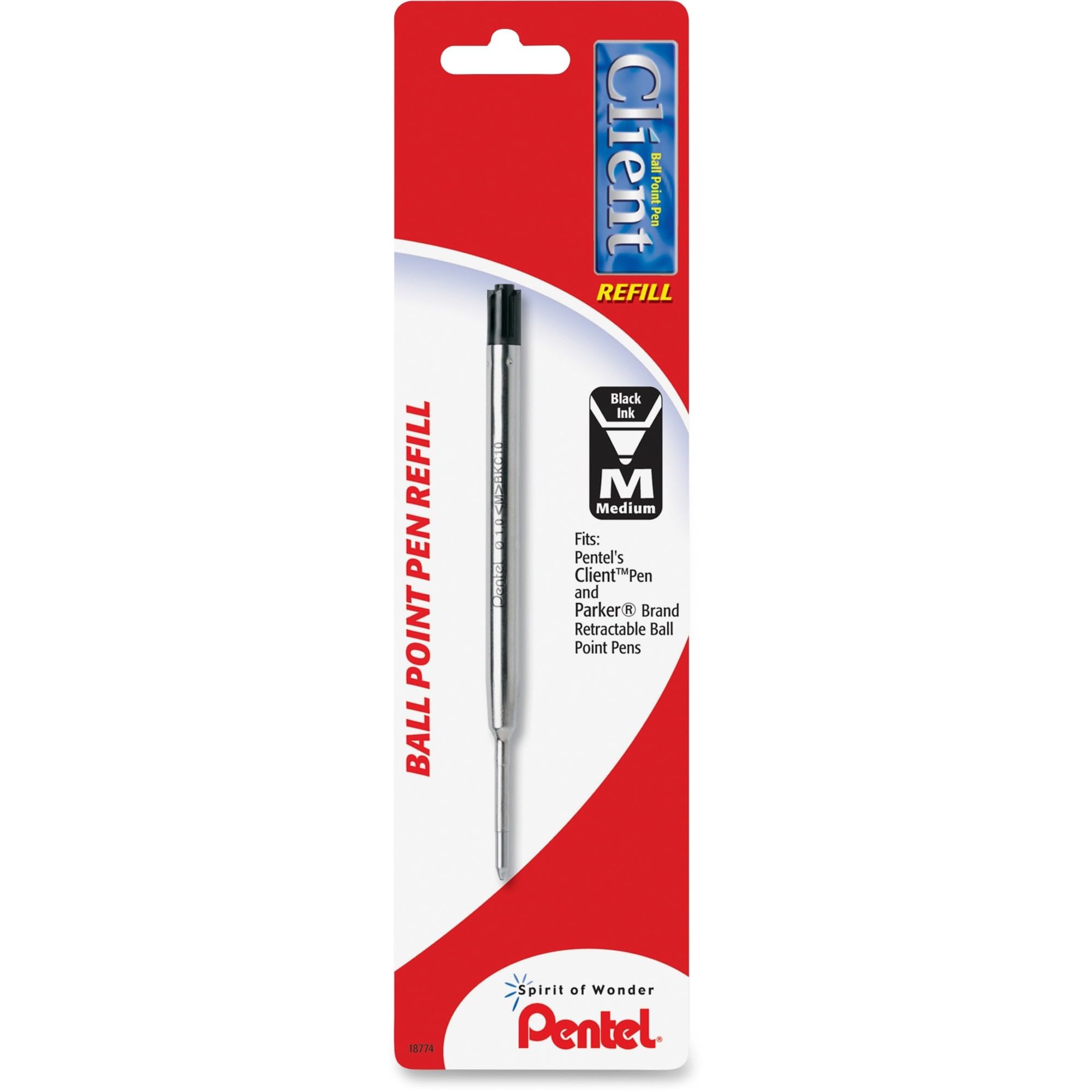 Amazon.com: Pentel Refill Ink for BK910 Client Ballpoint Pen, Medium ...
