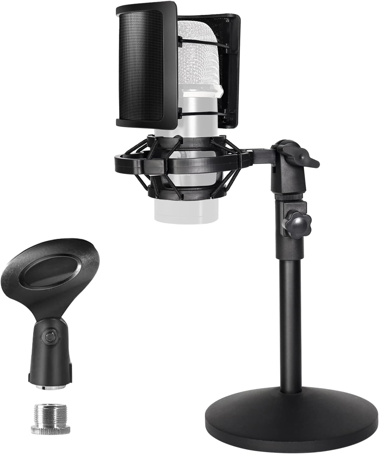 Amazon.com: PEMOTech Desktop Microphone Stand, Adjustable Mic Stand ...