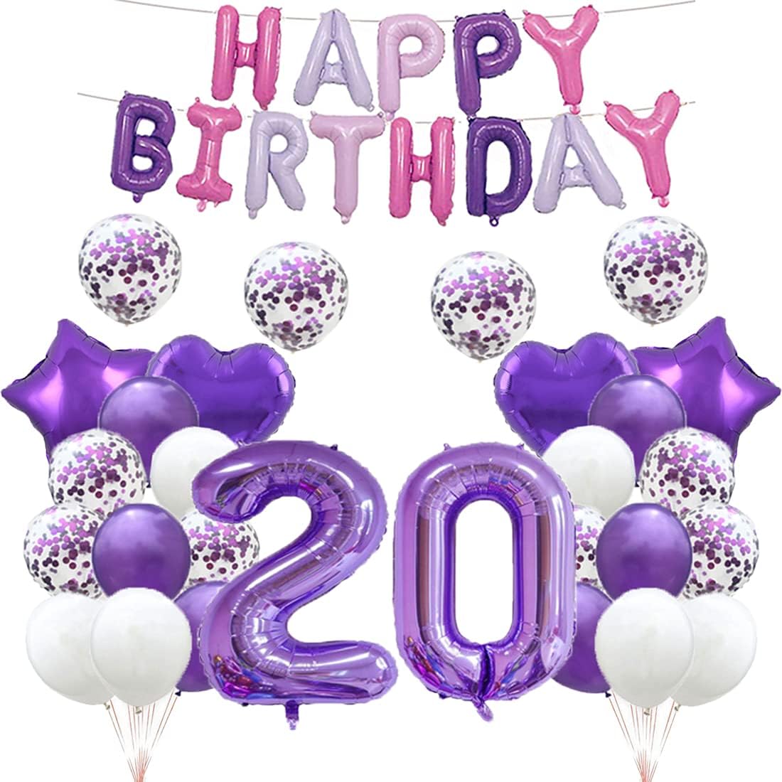 Amazon.com: GLZLMM 20th Birthday Balloon 20th Birthday Decorations ...