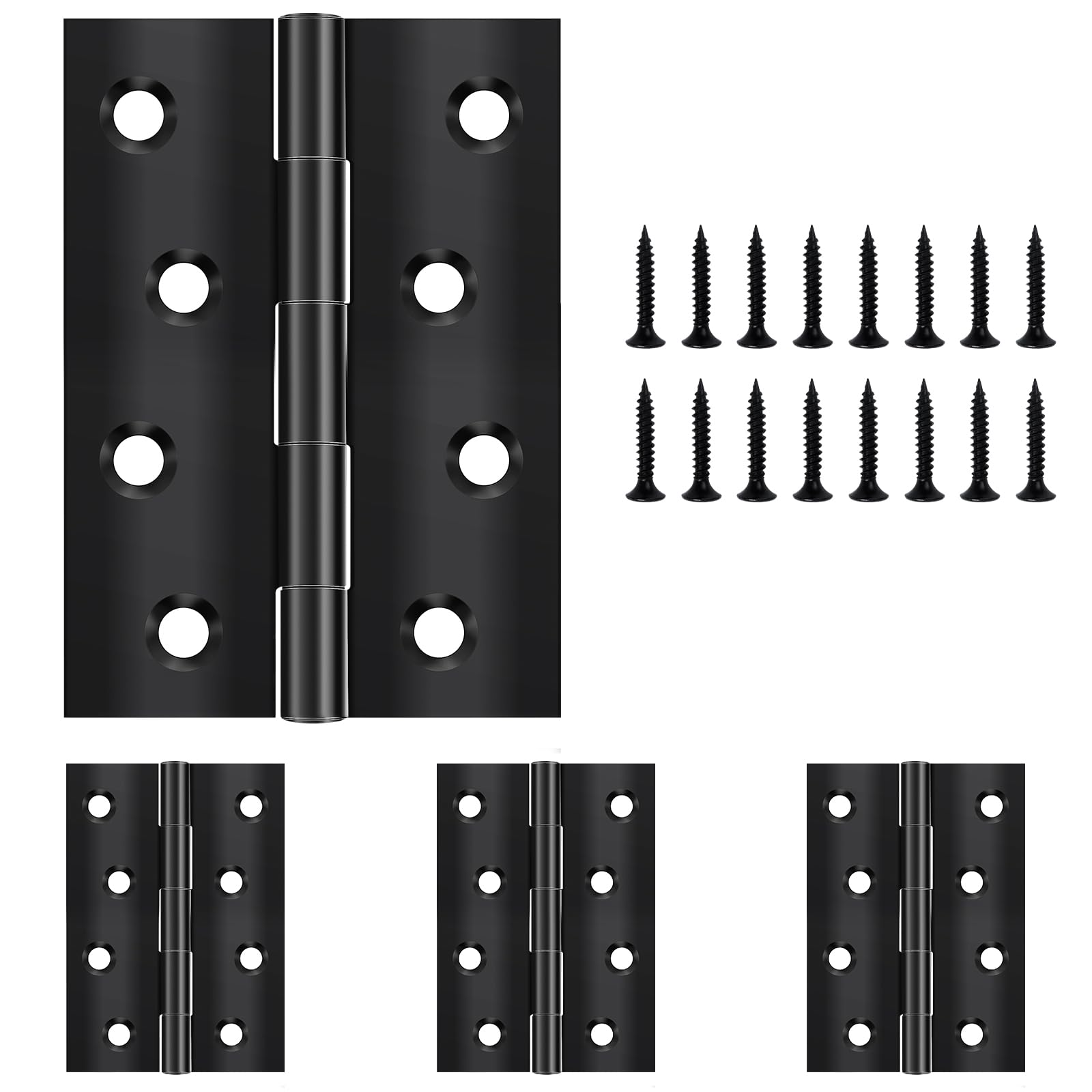 Yeepeo 4 Pcs Door Hinges 100mm × 70mm,Black Stainless Steel Hinges for ...
