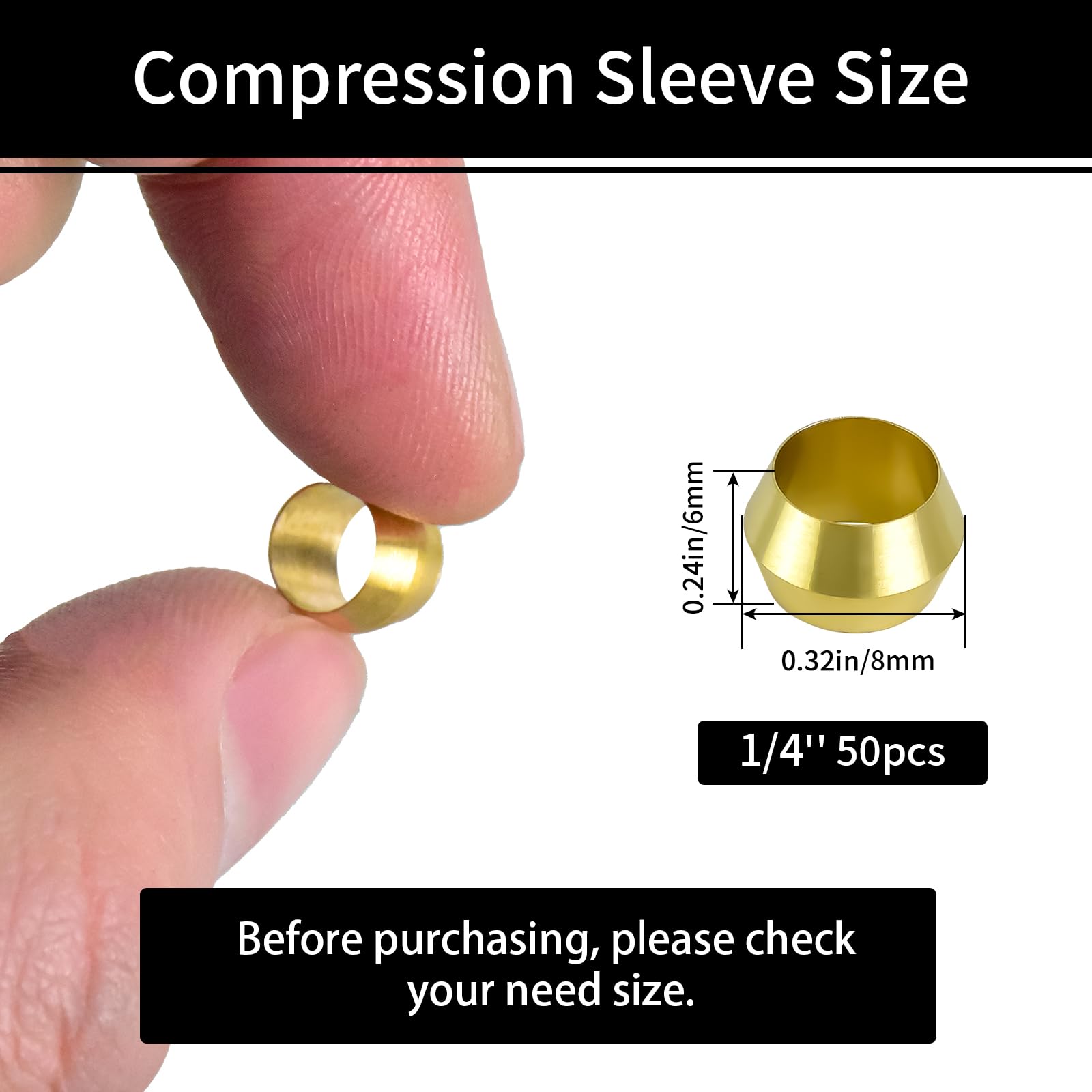 Snapklik.com : MuHize 1/4" Brass Compression Fittings Kit - Lead-Free ...