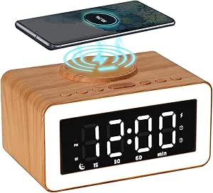 Amazon.com: Keweiwo Bluetooth Alarm Clocks with Wireless Charging, 0 ...