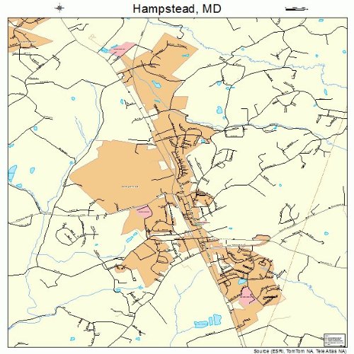 Amazon.com: Large Street & Road Map of Hampstead, Maryland MD - Printed ...