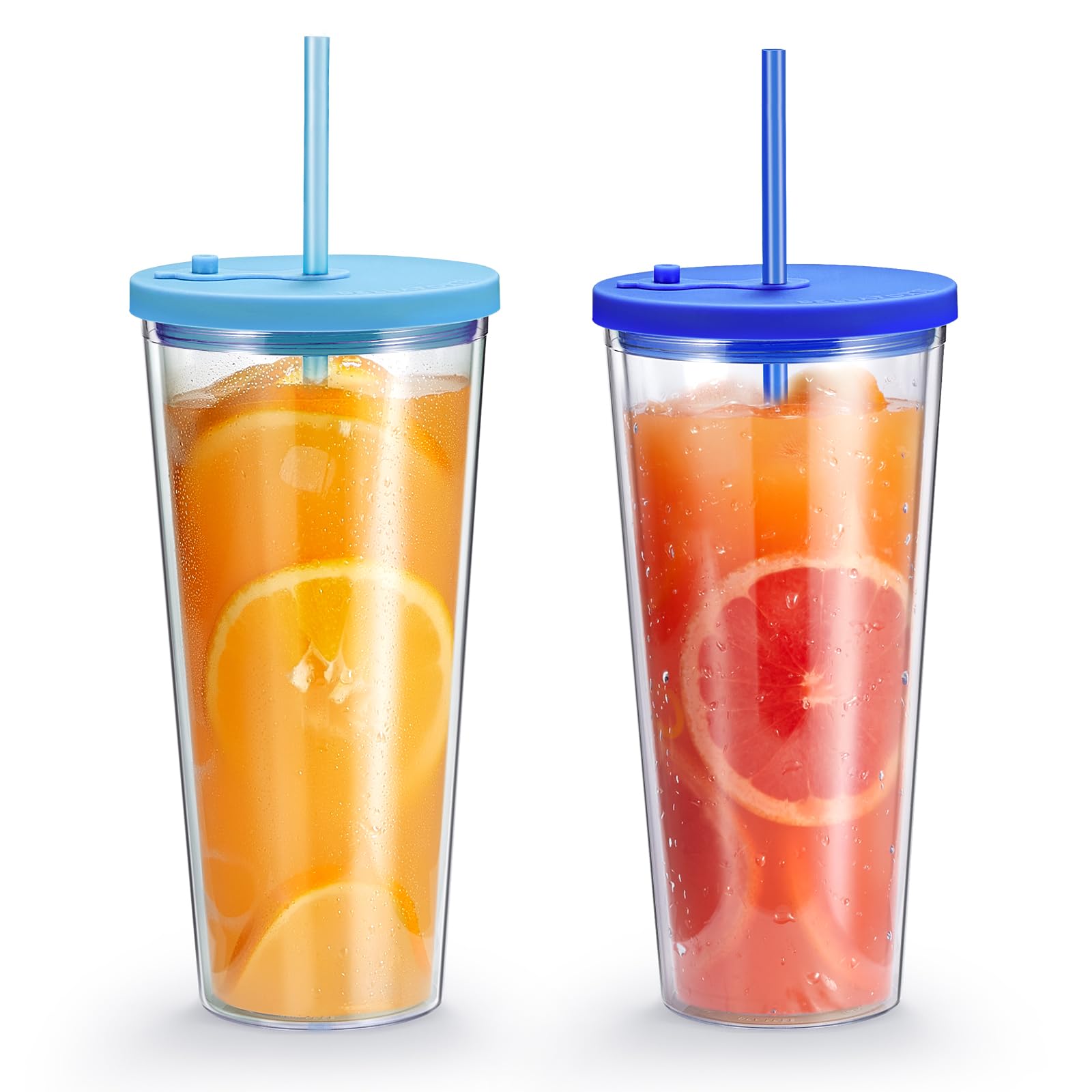 Amazon.com | BELLAFORTE 32 oz Tumbler with Lid and Straw, Set of 2 ...