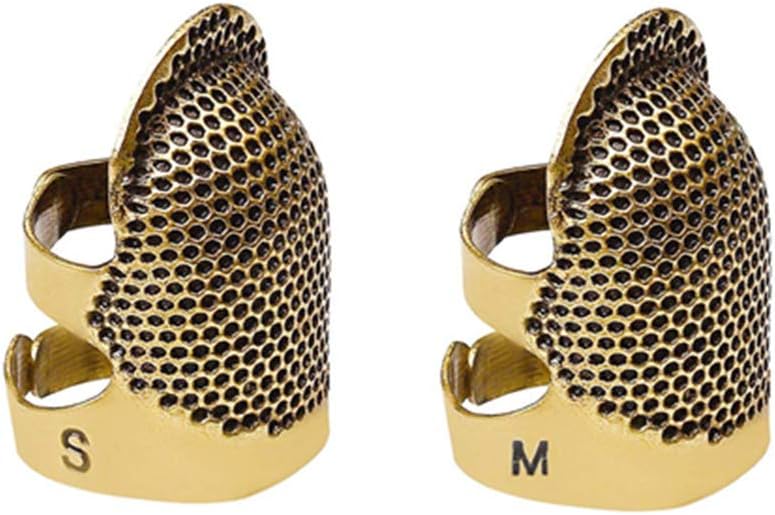 Amazon.com: FQTANJU 2 Pack Sewing Thimble Finger Protector, Metal ...