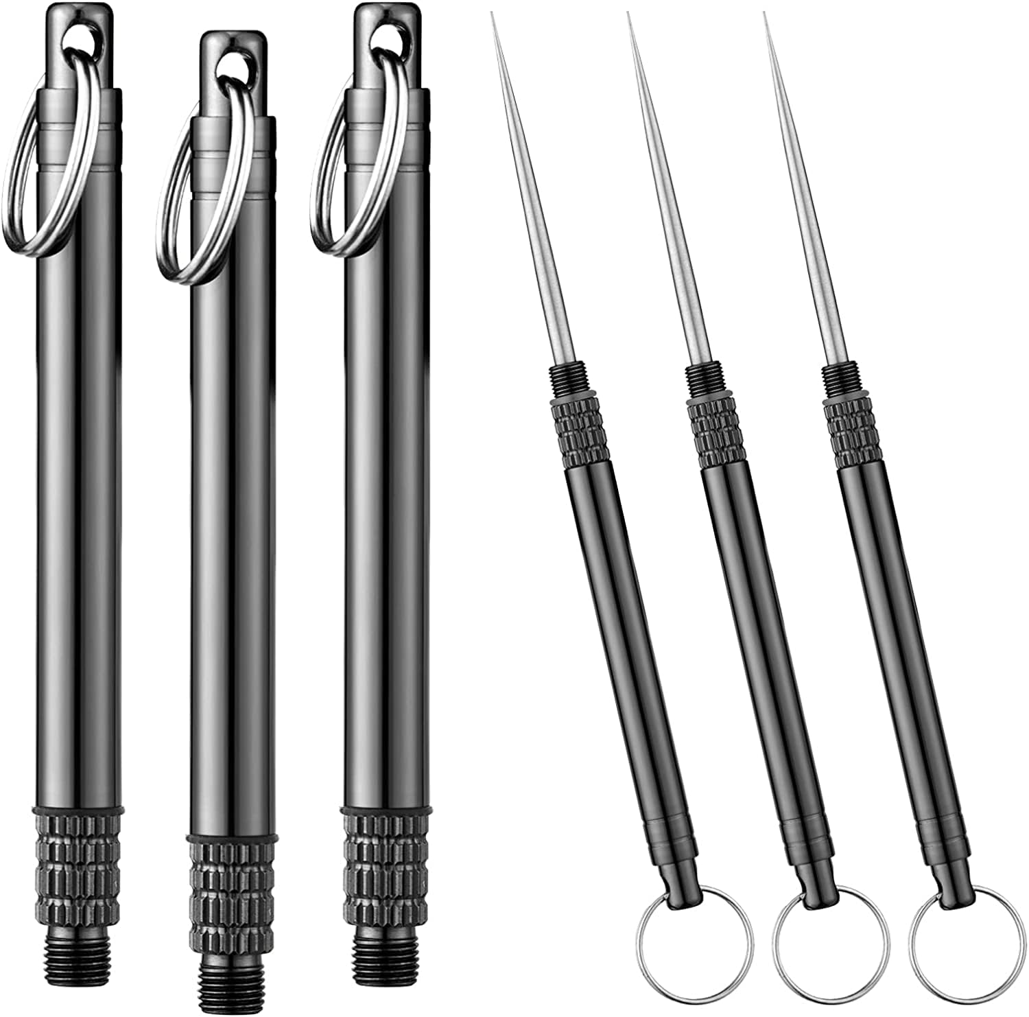 Unikstone 3 Pieces Portable Titanium Toothpicks, Metal Pocket Toothpick ...