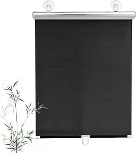 Amazon.com: Blackout Blind Window Shade with Suction Cup-Retractable Balcony Roller Window Blind ...