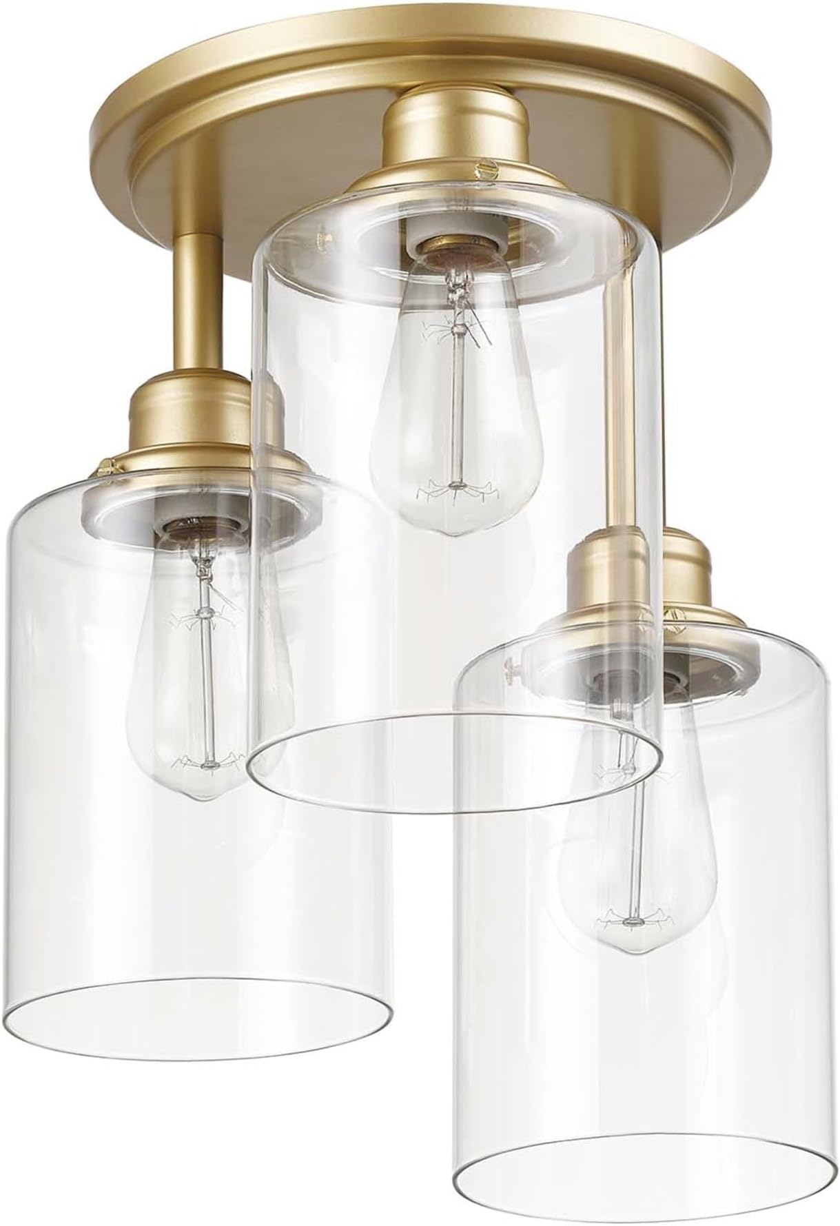Globe Electric 60338 3-Light Semi-Flush Mount Ceiling Light, Brushed ...
