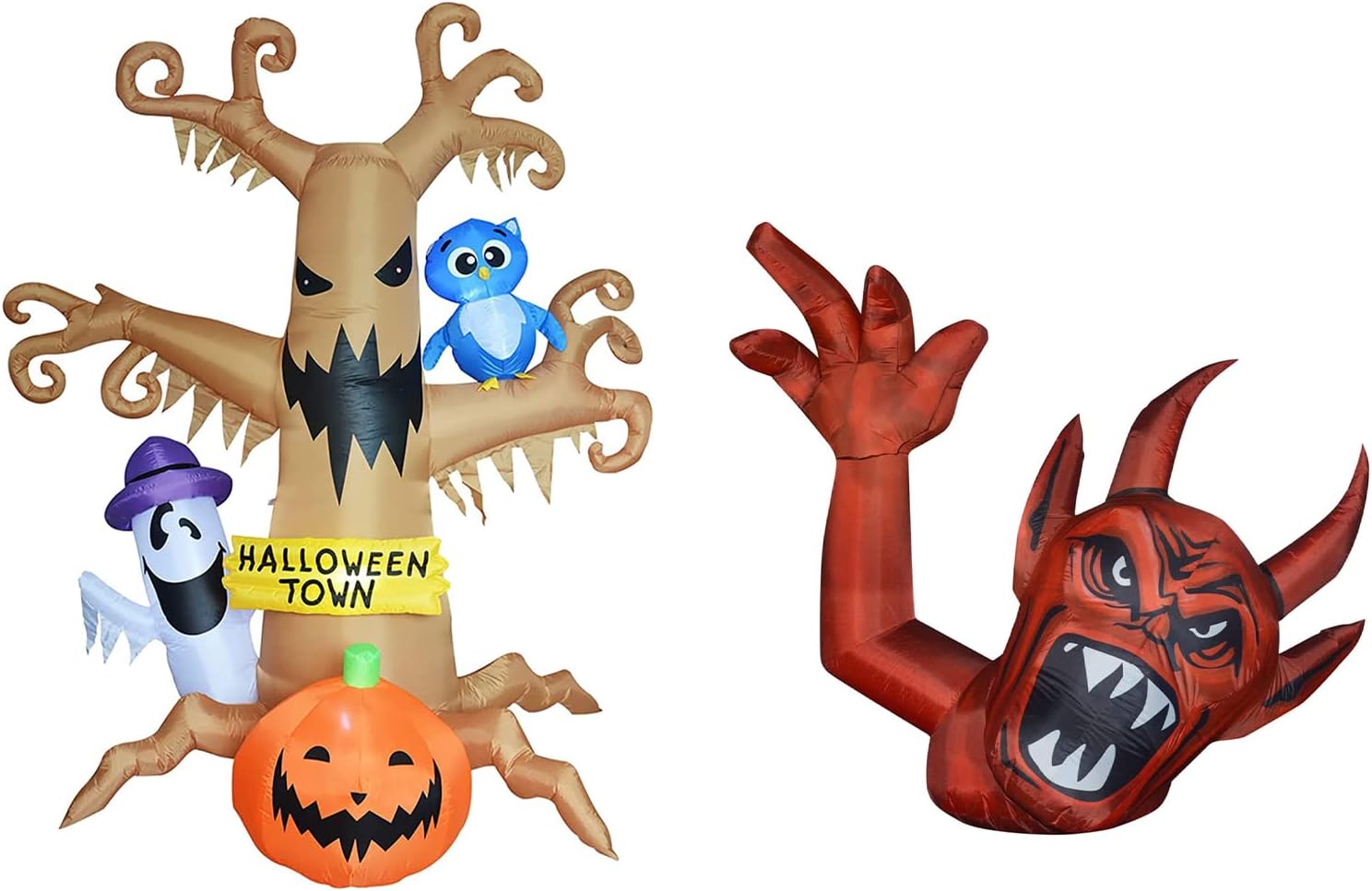 Amazon.com: GOOSH 5FT Inflatable Red Devil and 8FT Dead Tree : Patio ...