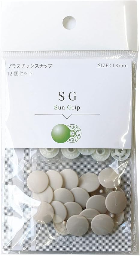 Amazon | 日本紐釦貿易(Nippon Chuko) SUN GRIP サングリップ プラスチックスナップ 13mm 12組入 ...