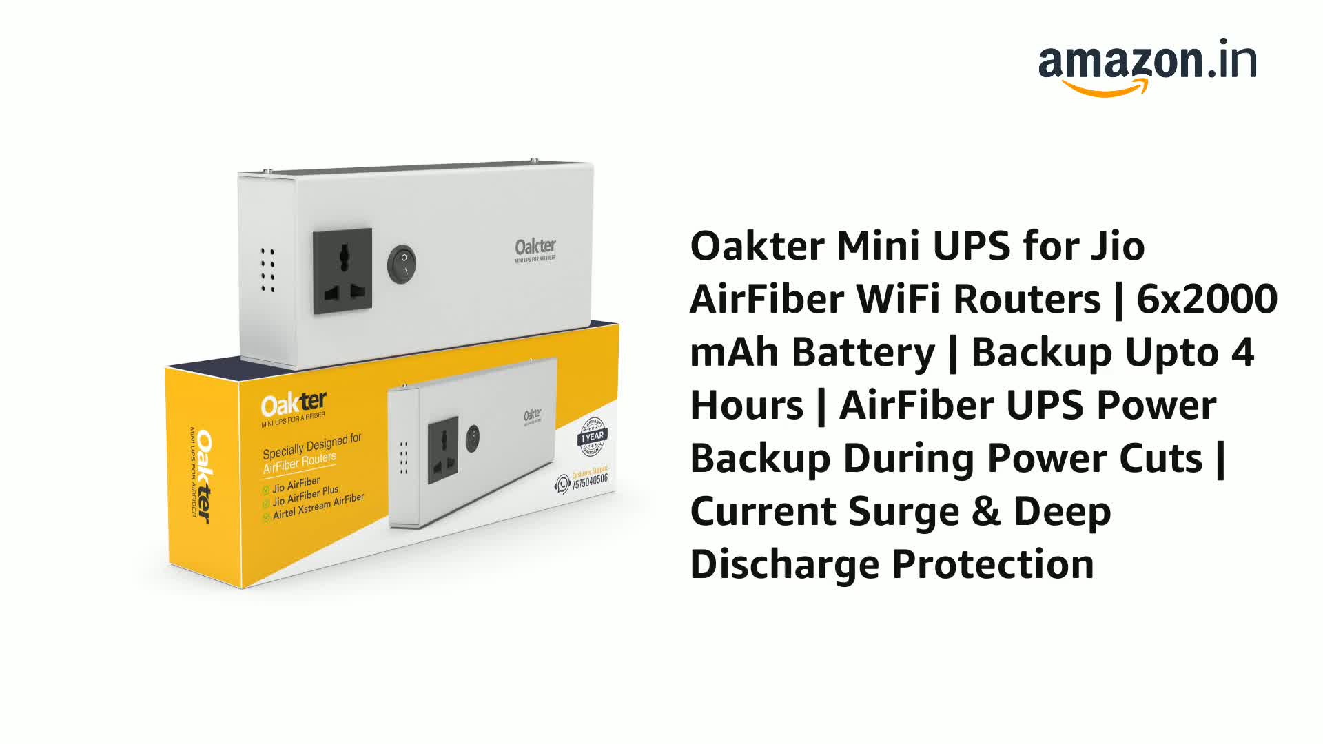 Watch Oakter Mini UPS for Jio AirFiber WiFi Routers | 6x2000 mAh ...