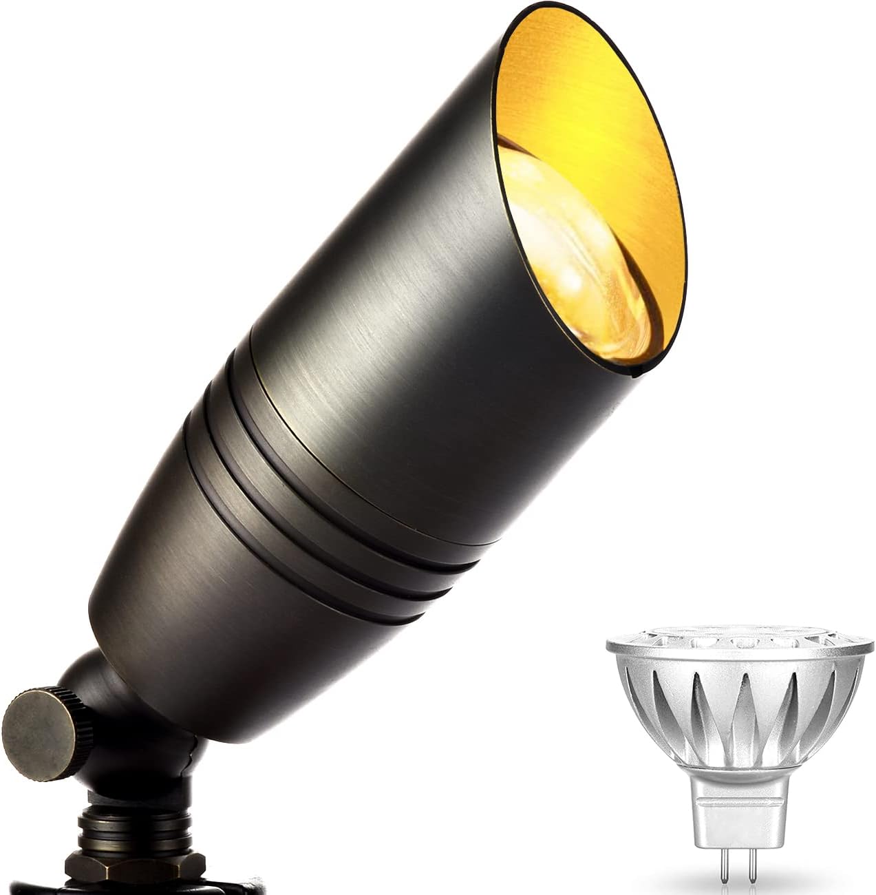 wowlite Brass Landscape Spotlights Outdoor, 12V Low Voltage Landscape ...