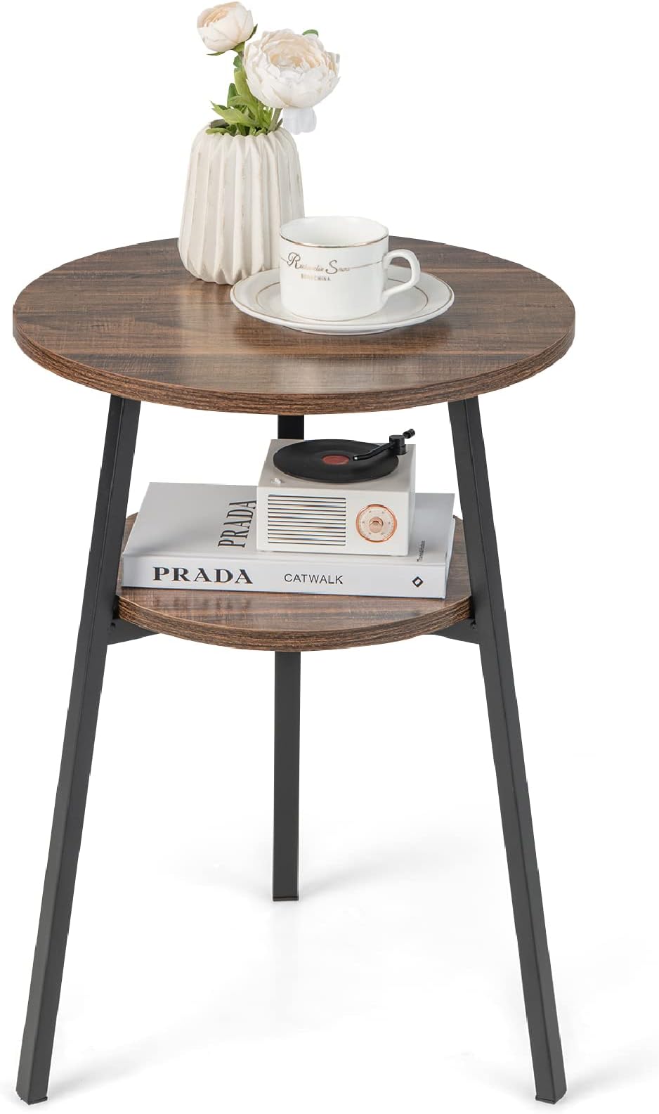 Aspect Brockton Round Side Table, Wood, Vintage 1, 45 x 45 x 45 cm ...
