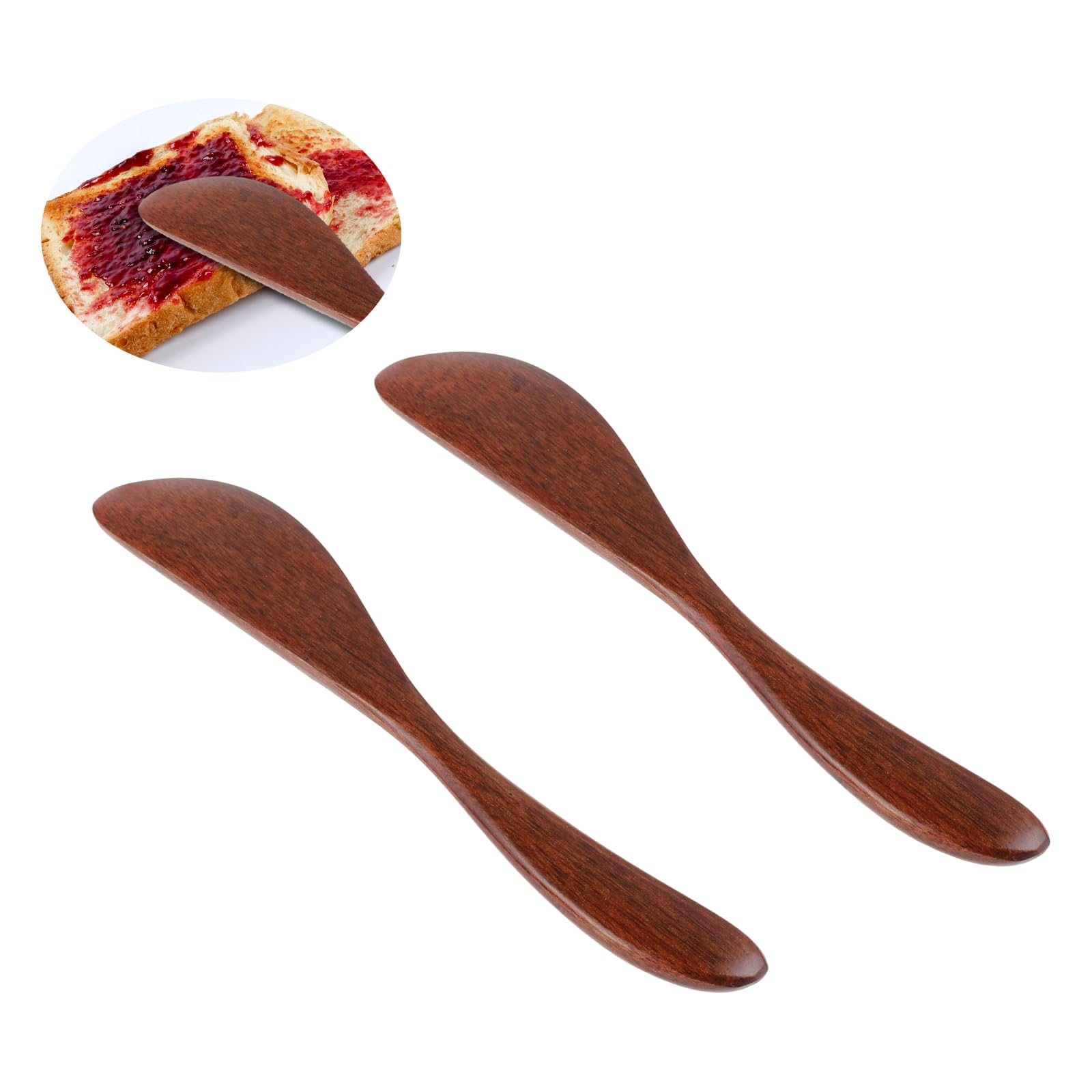 Amazon.com: Mabor 2 PCS Wooden Butter Knife Jelly Cheese Spreader ...