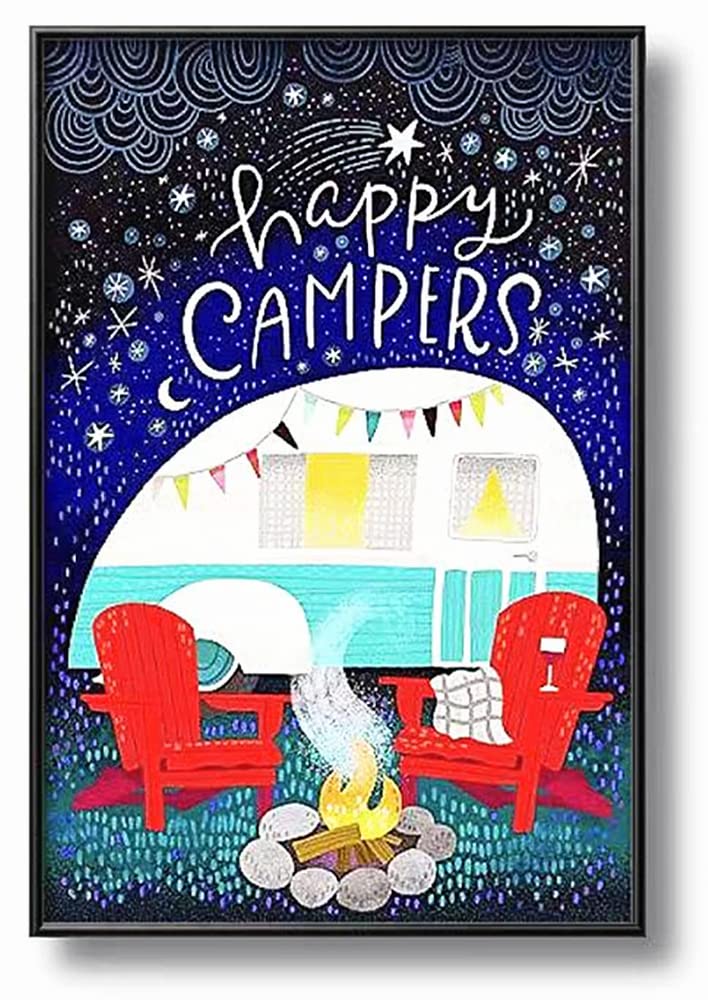 Diamond Painting Happy Camping,5D Diamonds Art kits Full Drill Canvas ...