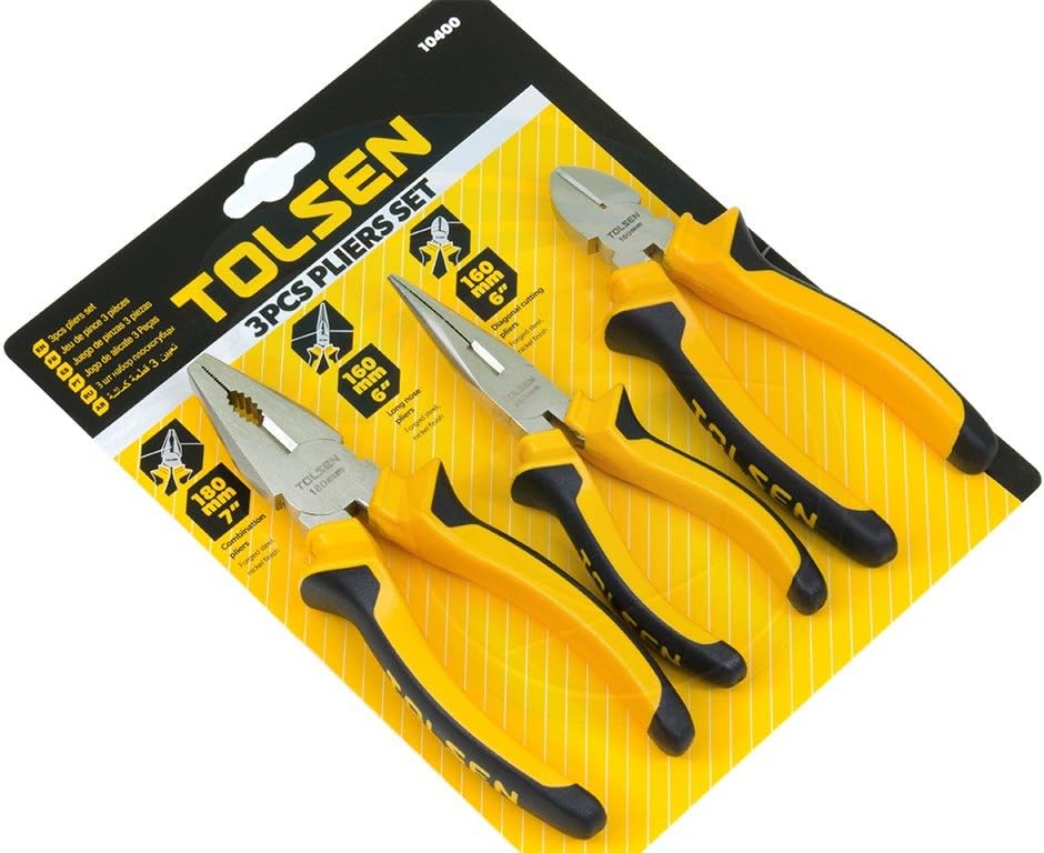 Tolsen 3pce Plier Set Heavy Duty : Amazon.co.uk: DIY & Tools