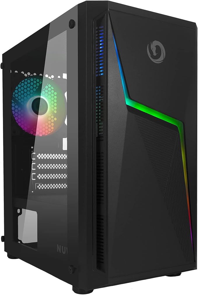 Nuwo Blitz R22 Nero Case Micro-ATX per PC Desktop Office Gaming Mini Tower 0.50MM SPCC con ...