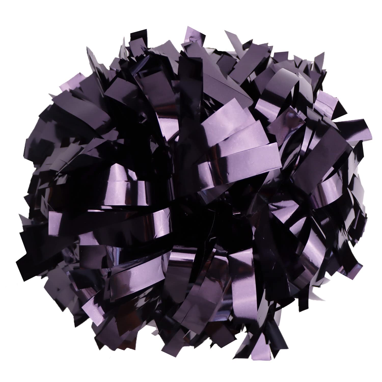 GUIFIER 6 inch 1 Pair Metallic Cheerleading Pom Pom with Baton Handle ...