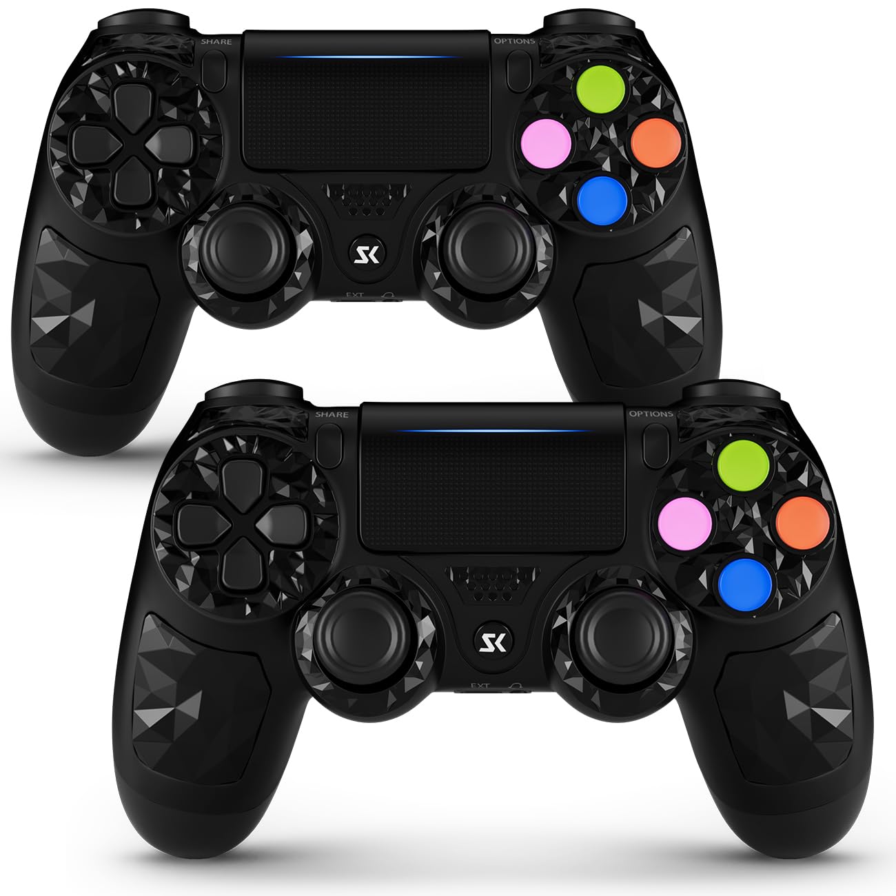 Amazon.com: Kujian 2 Pack Wireless Controller for PS4 with Touchpad ...