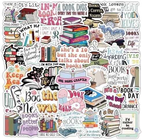 50pcs Book Stickers for Kindle, Inspirational Reading Water Bottle ...