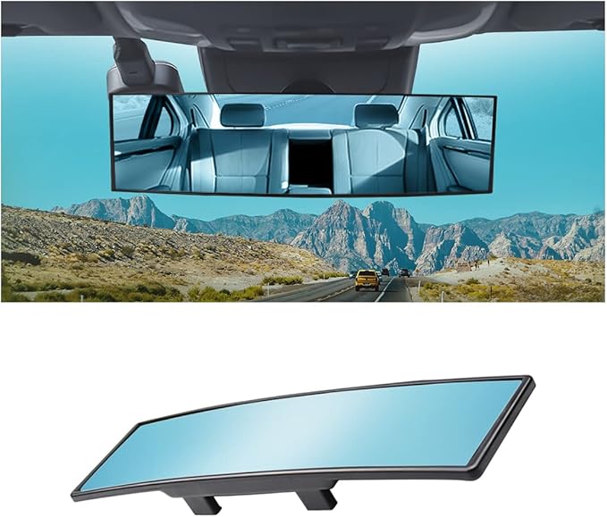 Amazon.com: Car Rear View Mirror, Clip-on Panoramic Wide Angle Interior ...