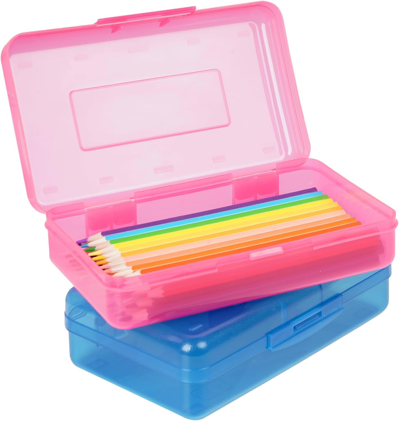 Amazon.com: Gueevin 24 Pcs Large Capacity Plastic Pencil Box Clear ...