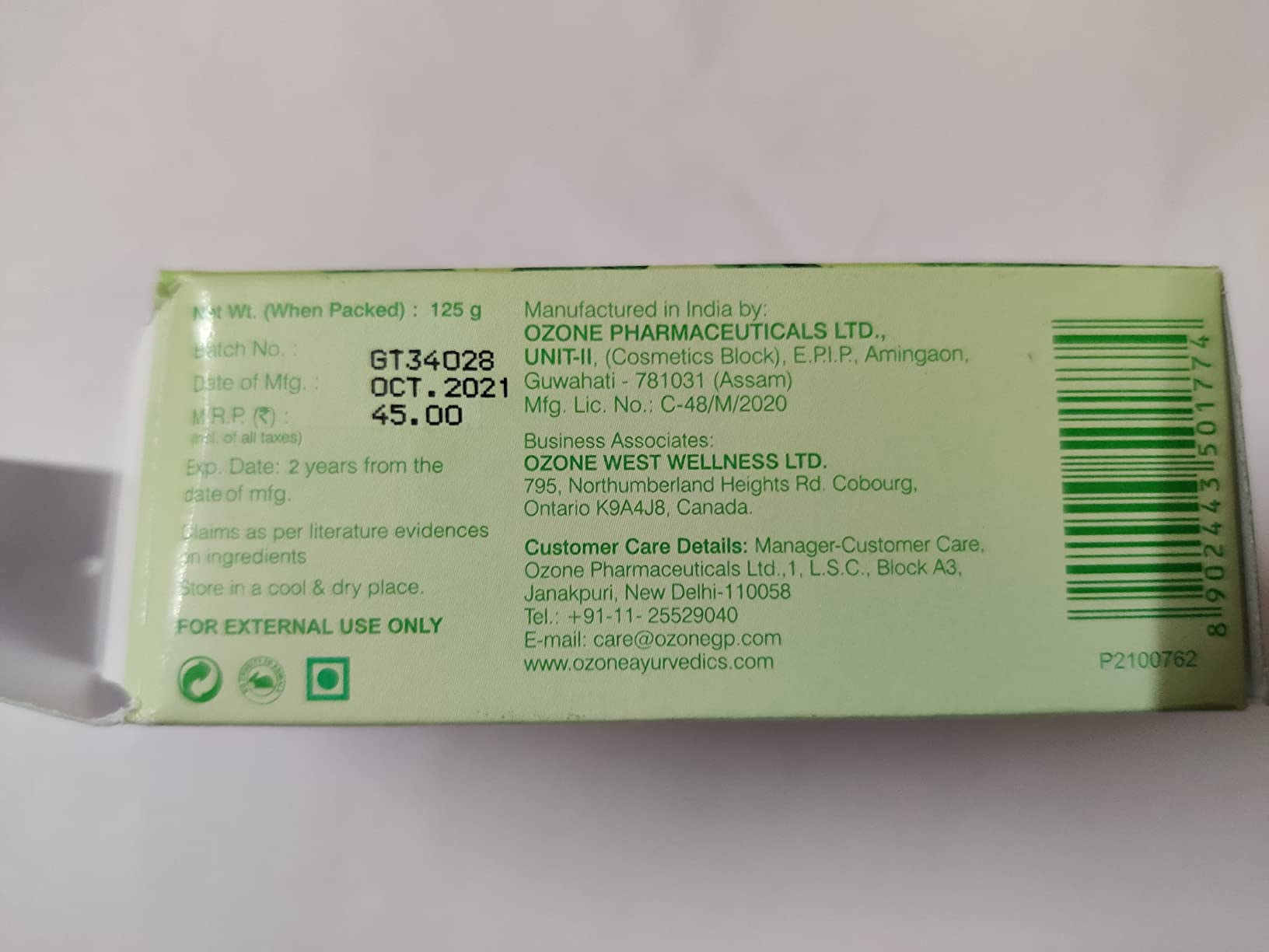 Buy Ozone Ayurvedic Neem Bathing Bar | Soap For Men & Women | Ideal For ...