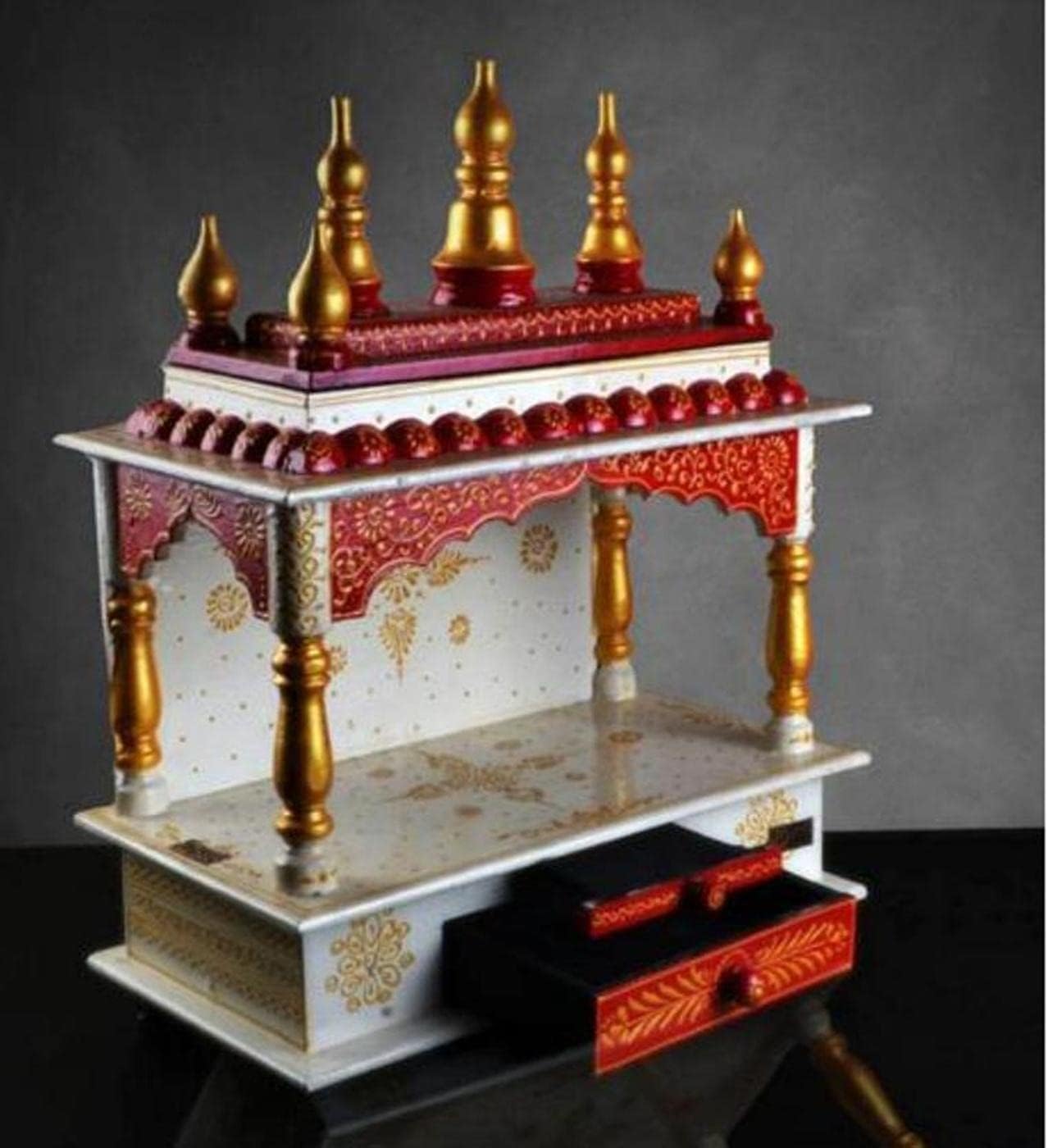 Amazon.com: Wooden Temple/Home Temple/Pooja Mandir/Pooja Mandap/Temple ...