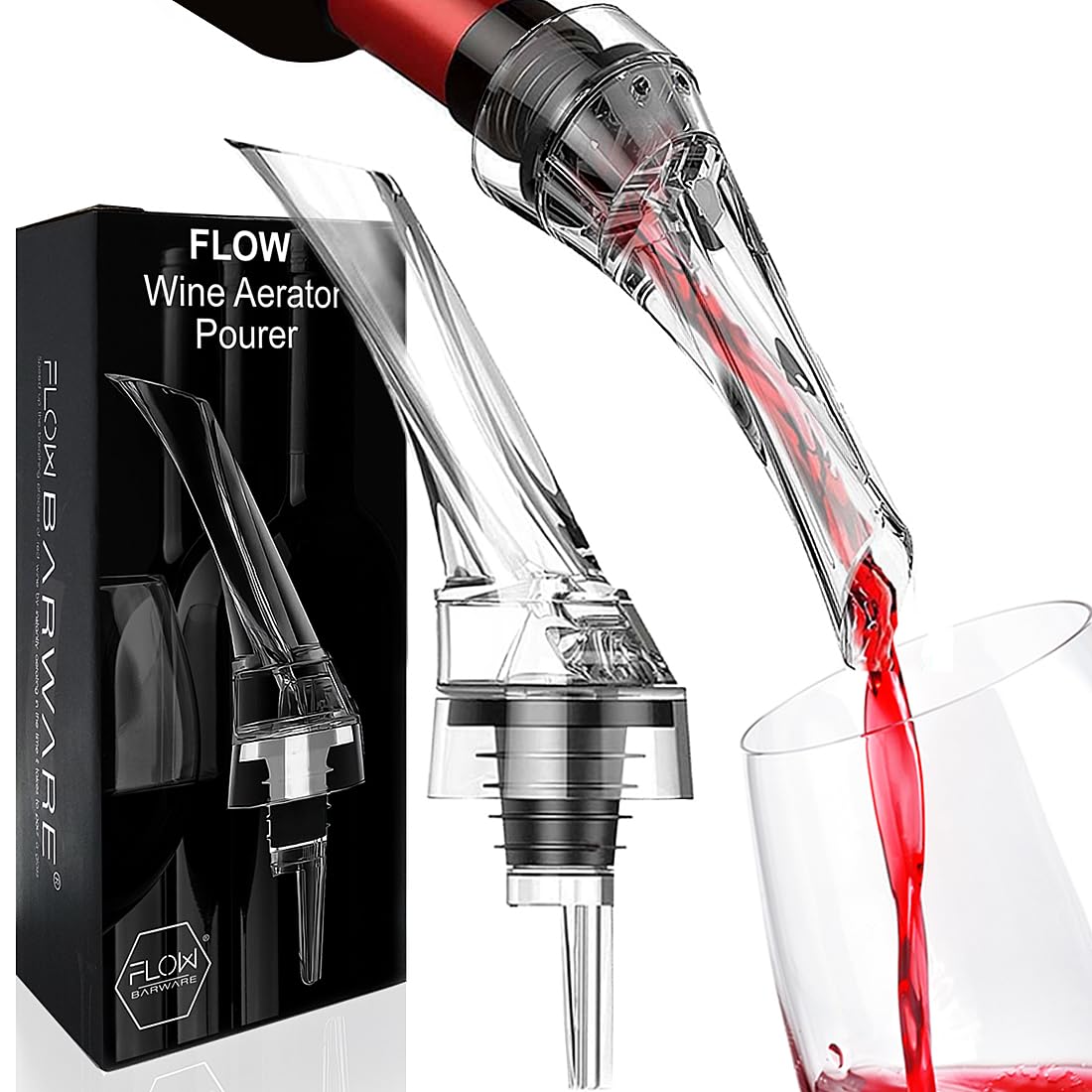 FLOW Barware Wine Aerator | Non-Drip Wine Aerator Pourer | Wine Air ...