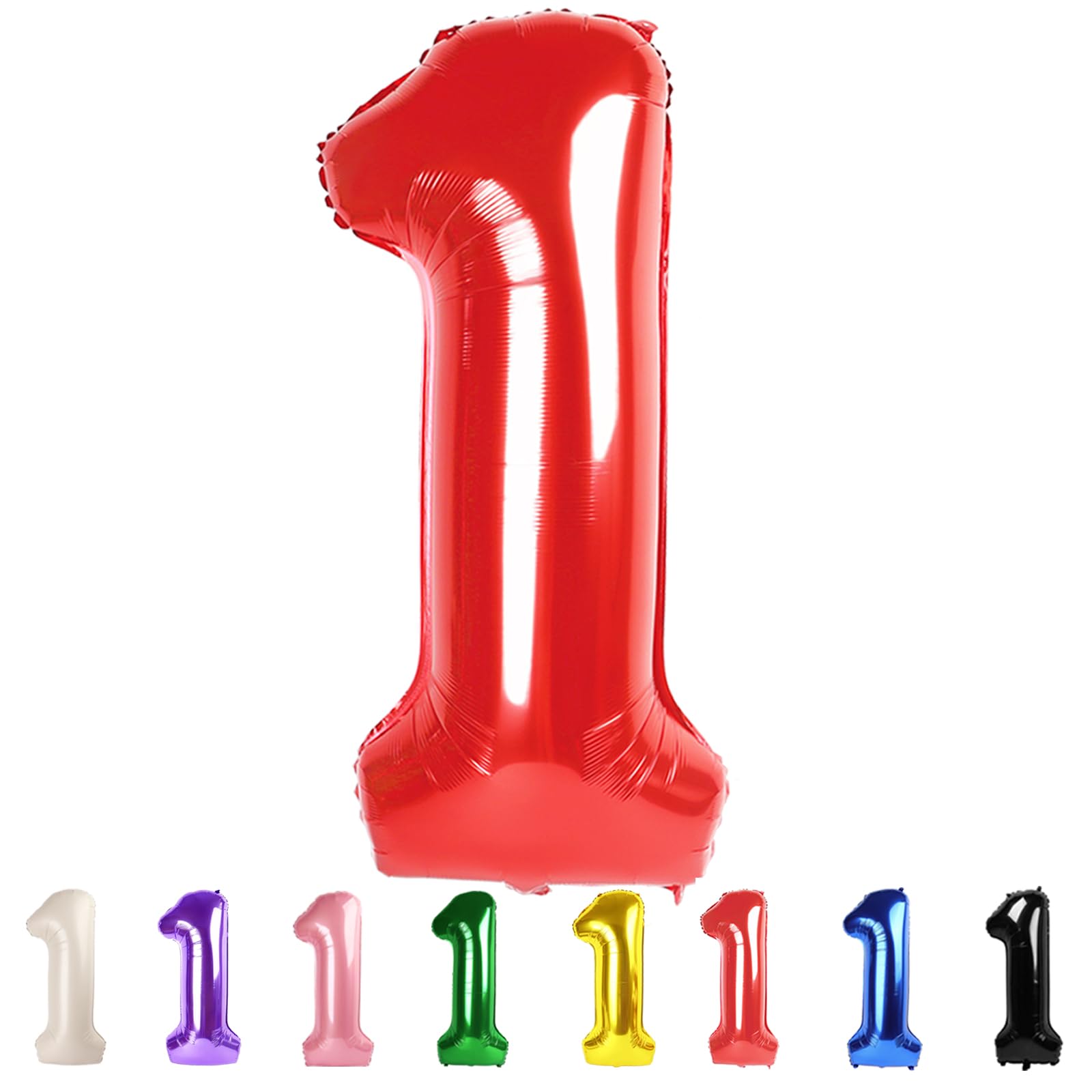 Amazon.com: Red One Number Balloons 40 Inch First Birthday Decorations ...