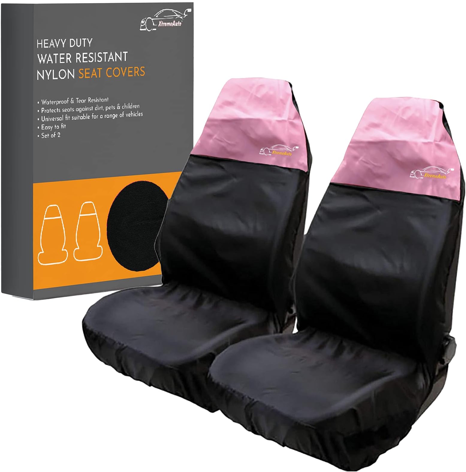 Xtremeauto Car Seat Covers Front Pair - Coloured Top Car Seat Cover Set ...