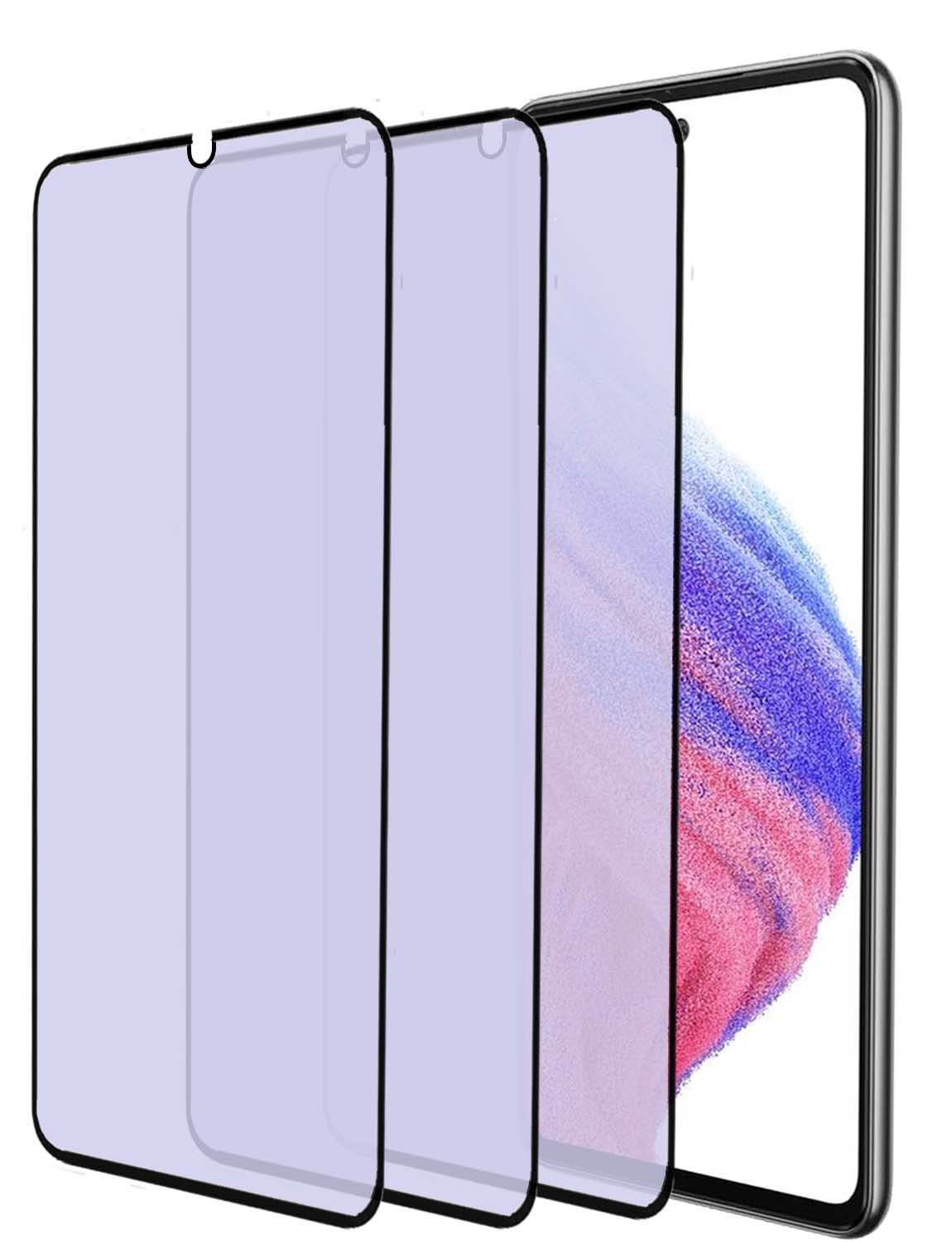 Amazon.com: 3 pack Anti Blue Light Tempered Glass Screen Protector Compatible with Samsung ...