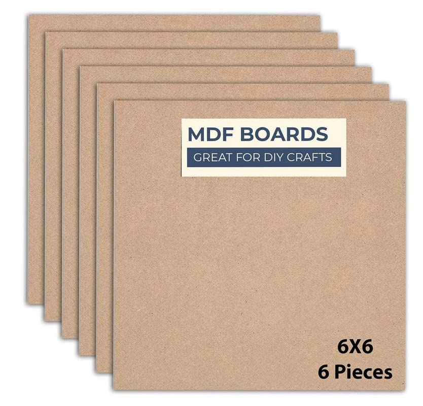 Buy Statun India 6 Piece 6 x 6 Inch MDF Boards for Art and Craft, Wood ...