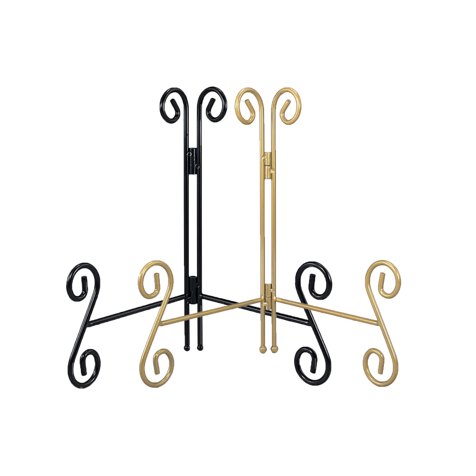 Snapklik.com : Plate Stand, Black And Gold 2-Pack 8 Inch Iron Easel ...