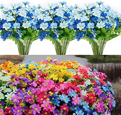 LOMOHOO 8 Bundles Artificial Daffodils Flowers Outdoor Artificial ...
