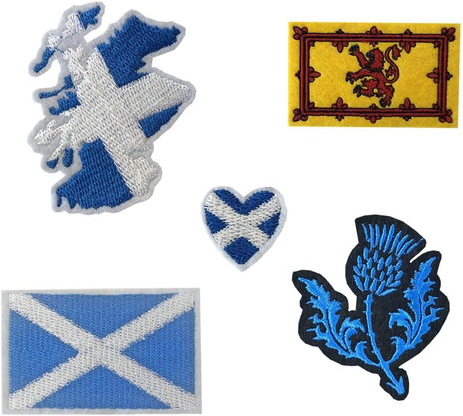 Set of 5 Scotland Embroidery Patch Iron on or Sew on Embroidered Motif ...