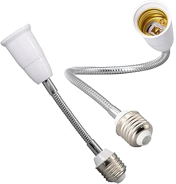 Light Socket Extender, 2Pcs 7.09inch E27 to E27 LED Light Bulb Lamp ...