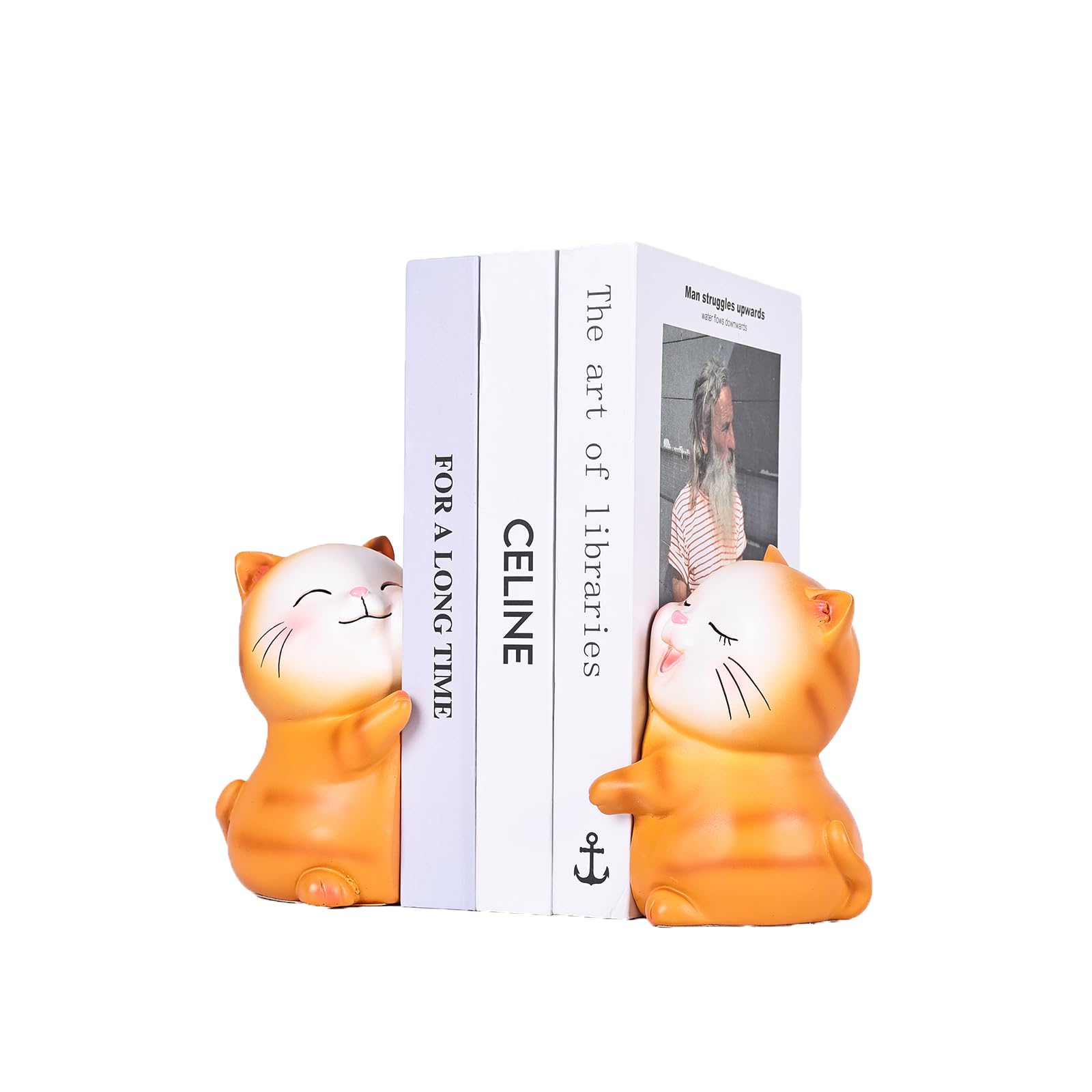Amazon.com: UANYEMON Cute Cats Decorative Bookends, Cute Cat Bookends ...