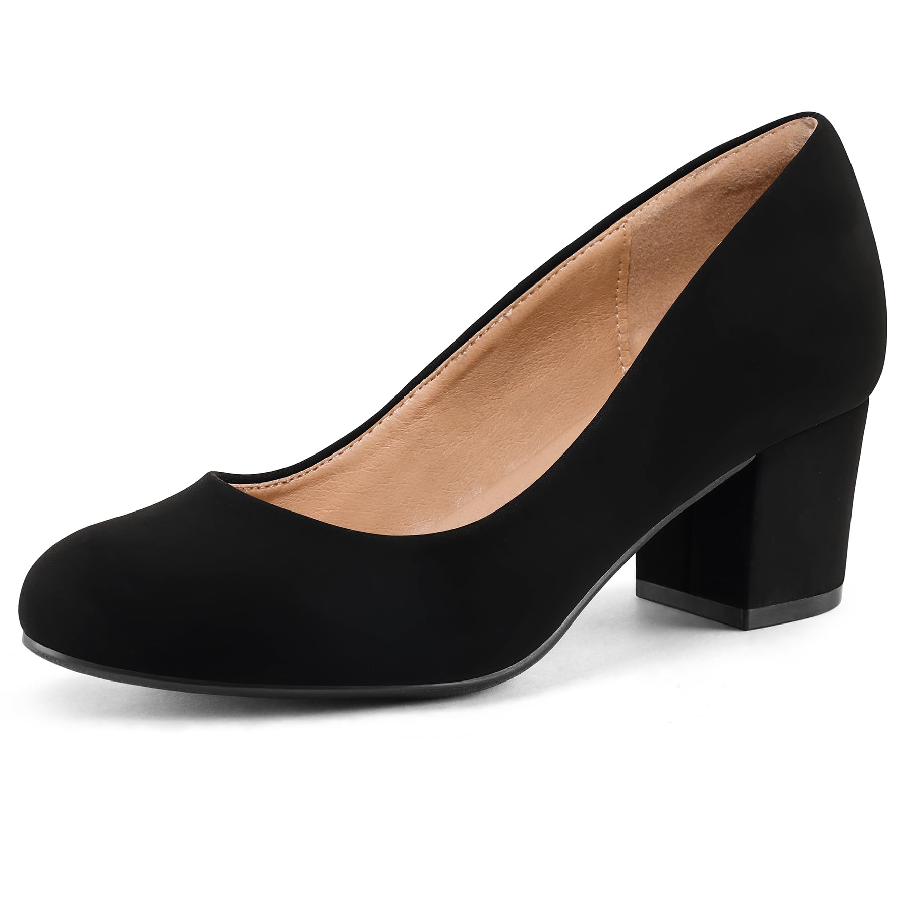 Snapklik.com : Mysoft Womens Pumps Low Chunky Block Heel Round Toe ...