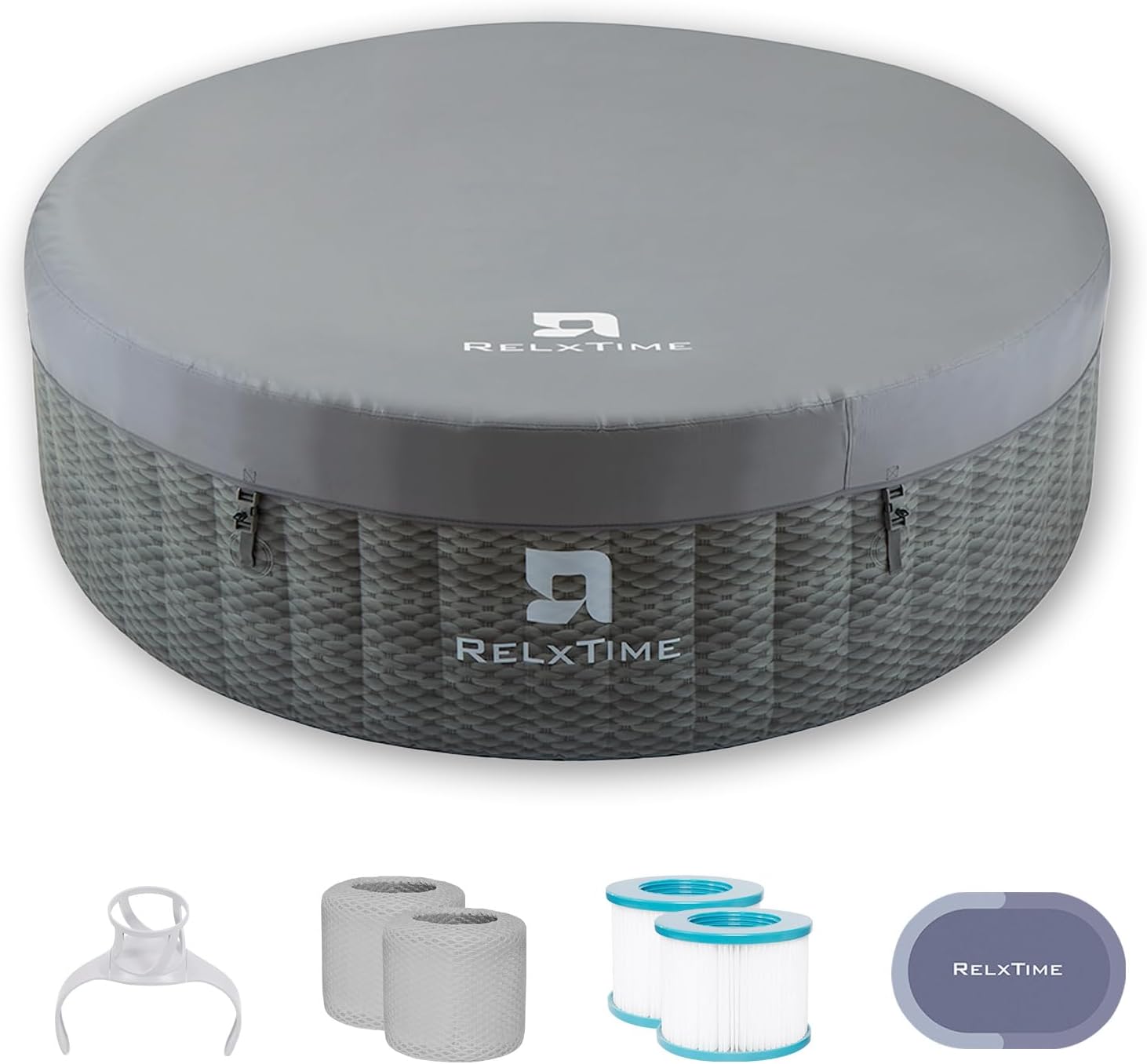 Amazon.com : RELXTIME Round Inflatable Hot Tub for 4-6 People, Portable ...